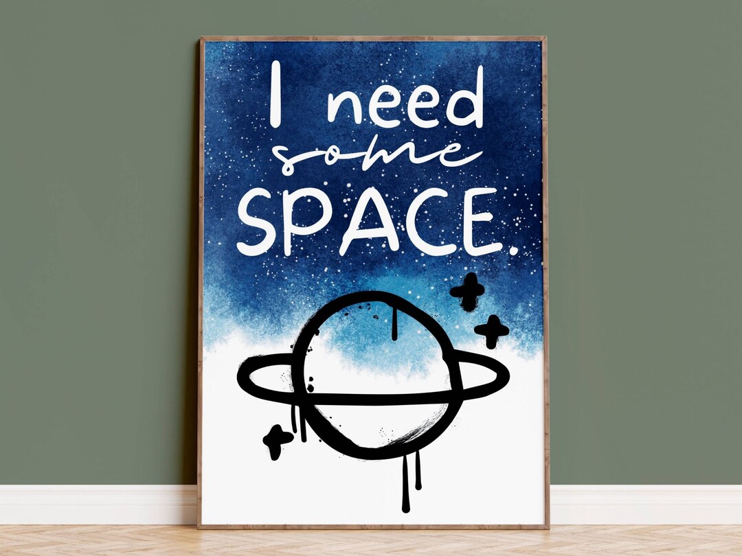 Saturn Graffiti Print, Space Theme Wall Art, Bedroom or Classroom Decor ...