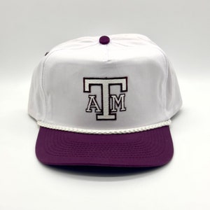 Texas A&M Aggies Hat Vintage Retro Maroon/white Trucker Rope - Etsy