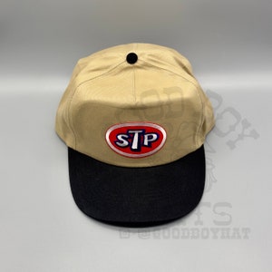STP Motor Oil Hat Vintage Retro 2-tone Khaki Navy Trucker Hat Snapback ...