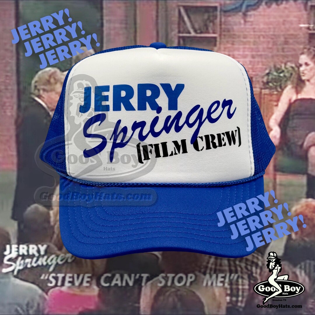 Jerry Springer Film Crew Hat Vintage Blue/white Mesh Trucker Rope Hat ...