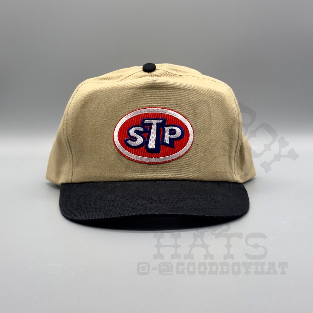 STP Motor Oil Hat Vintage Retro 2-tone Khaki Navy Trucker Hat Snapback ...