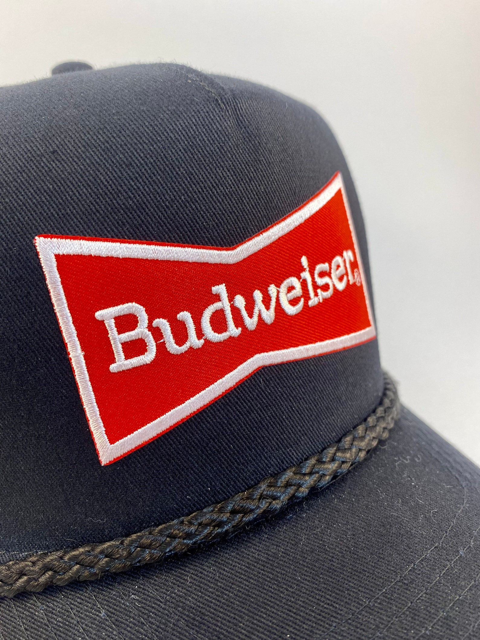 Budweiser Hat Vintage Retro Black Trucker Rope Hat Snapback - Etsy