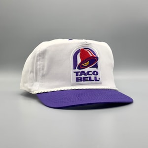 Taco Bell Hat Vintage Retro 2-tone White / Purple Trucker Rope Snapback ...