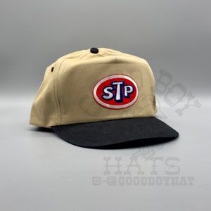 STP Motor Oil Hat Vintage Retro 2-tone Khaki Navy Trucker Hat Snapback ...