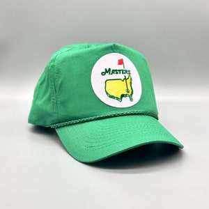 PGA Tour Masters Golf Tournament Retro Hat Green Trucker Rope Hat ...