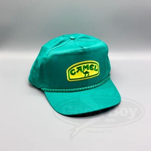 Camel Cigarettes Hat Vintage Retro Patch Kelly Green Trucker Rope ...