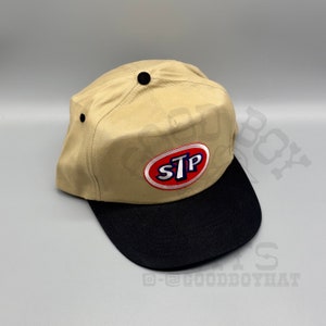 STP Motor Oil Hat Vintage Retro 2-tone Khaki Navy Trucker Hat Snapback ...