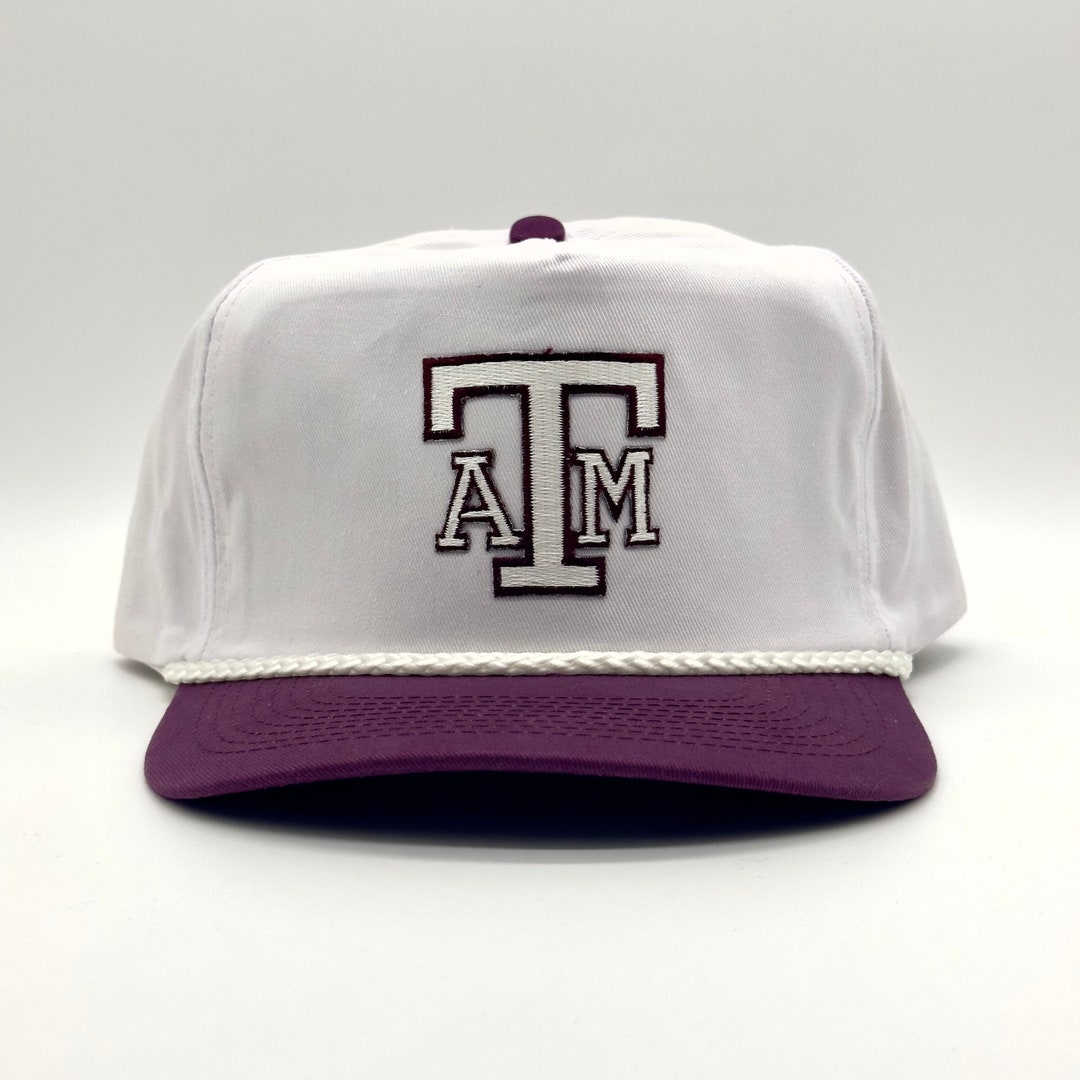 Texas A&M Aggies Hat Vintage Retro Maroon/white Trucker Rope Hat ...