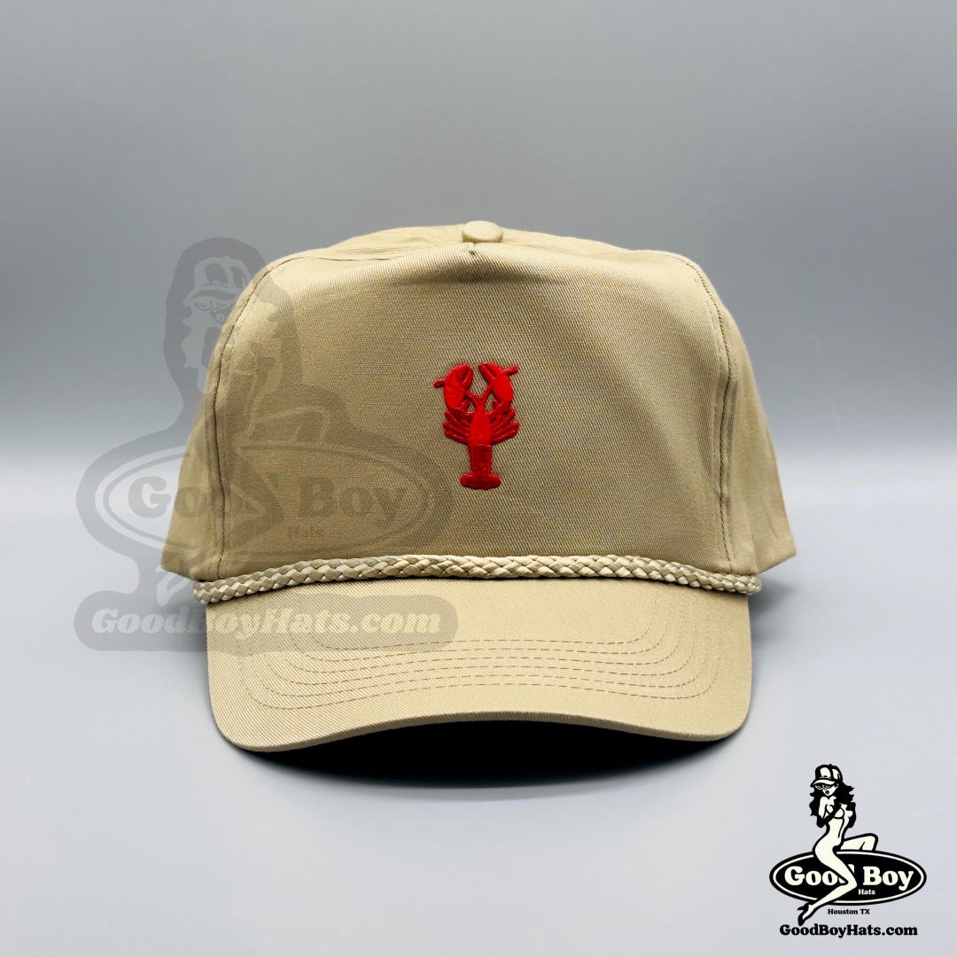 Crawfish Hat Vintage Retro Khaki Trucker Rope Snapback Cap 90s Crawfish ...