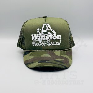 Winston Rodeo Series Hat Vintage Retro Camo or Red / White Mesh Trucker ...