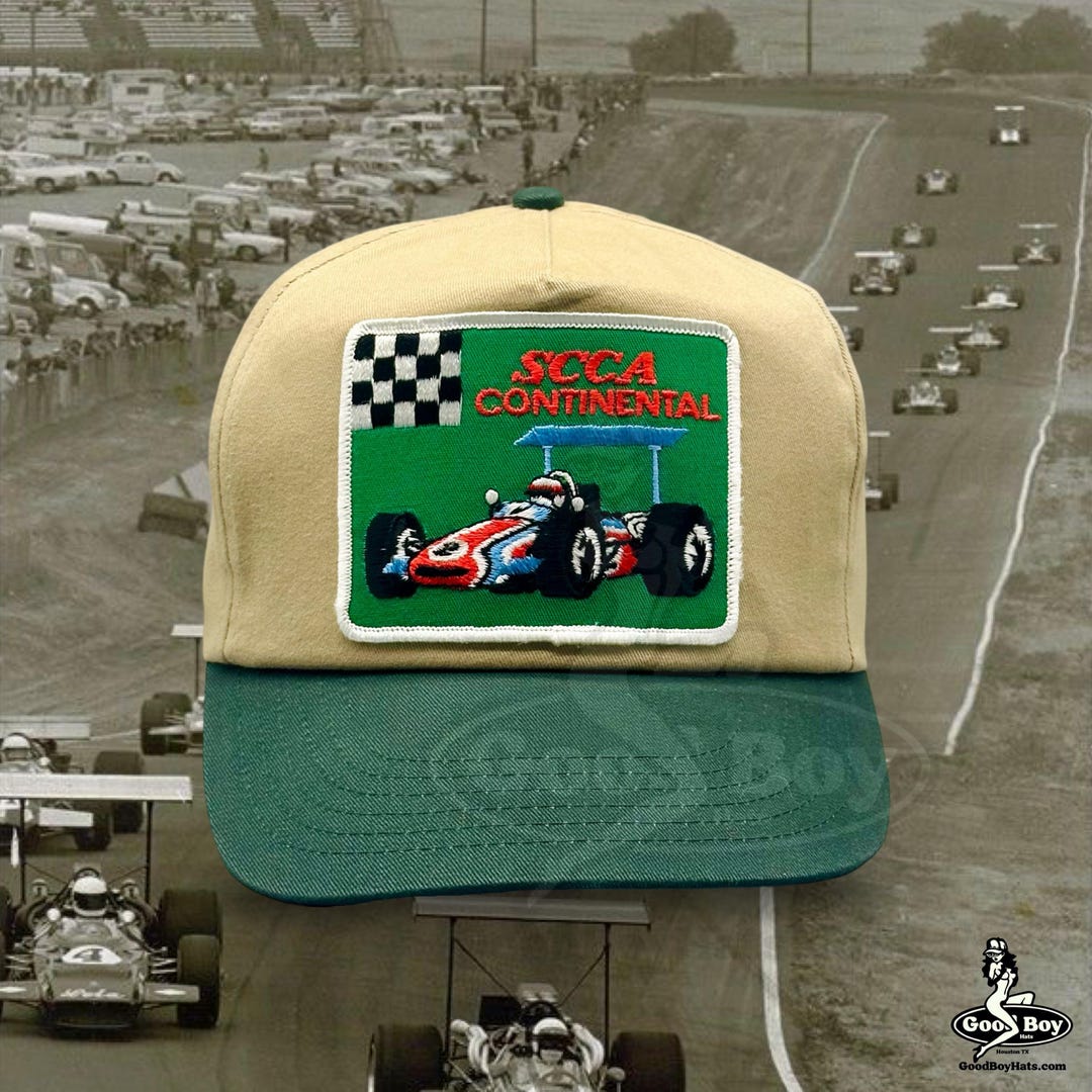 SCCA Continental Racing Hat Vintage Retro Khaki/green Trucker Snapback ...