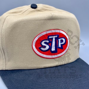 STP Motor Oil Hat Vintage Retro 2-tone Khaki Navy Trucker Hat Snapback ...