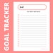 Goal Tracker Printable Worksheet Digital Download - Etsy