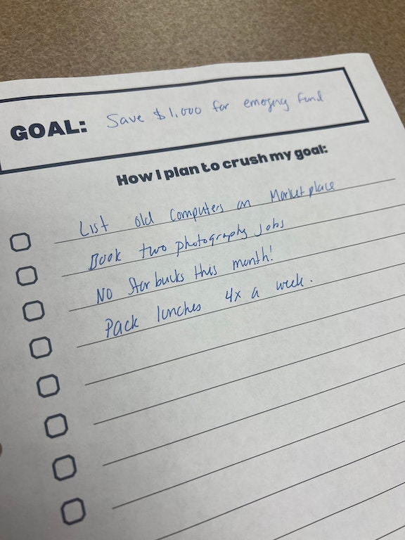 Goal Tracker Printable Worksheet Blue | Digital Download - Etsy