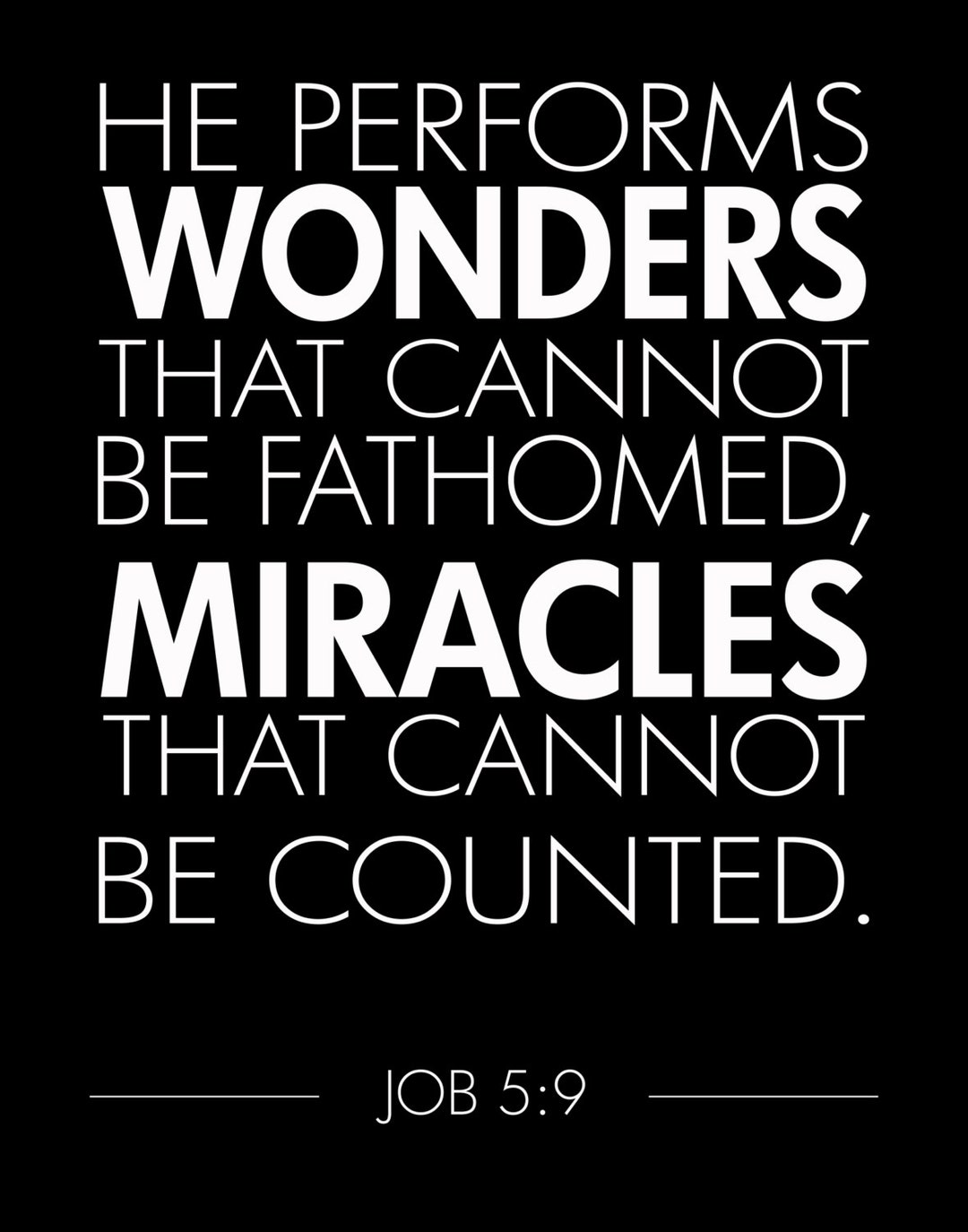 He Performs Wonders That Cannot Be Fathomed, Miracles That Cannot Be ...