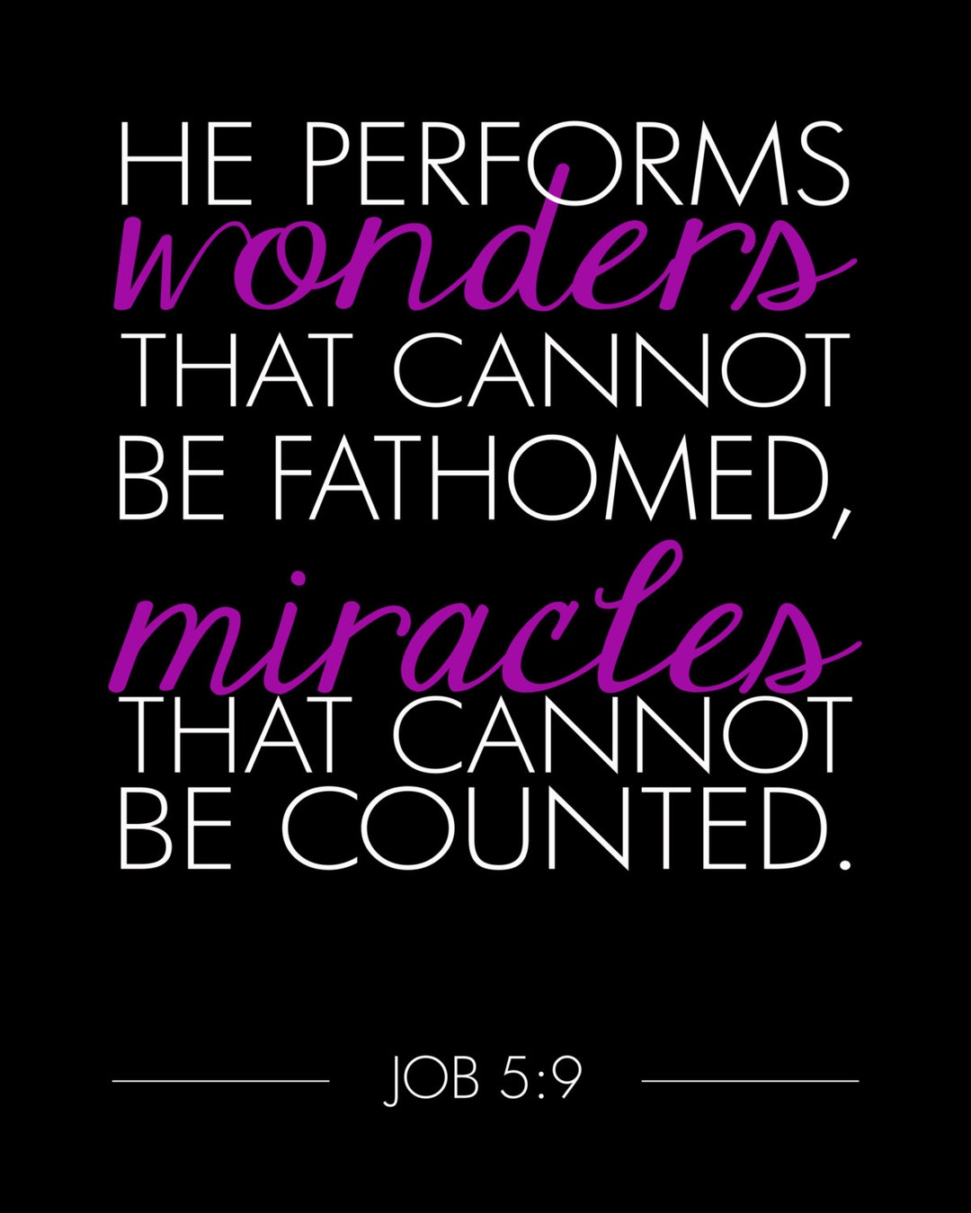 He Performs Wonders That Cannot Be Fathomed, Miracles That Cannot Be ...