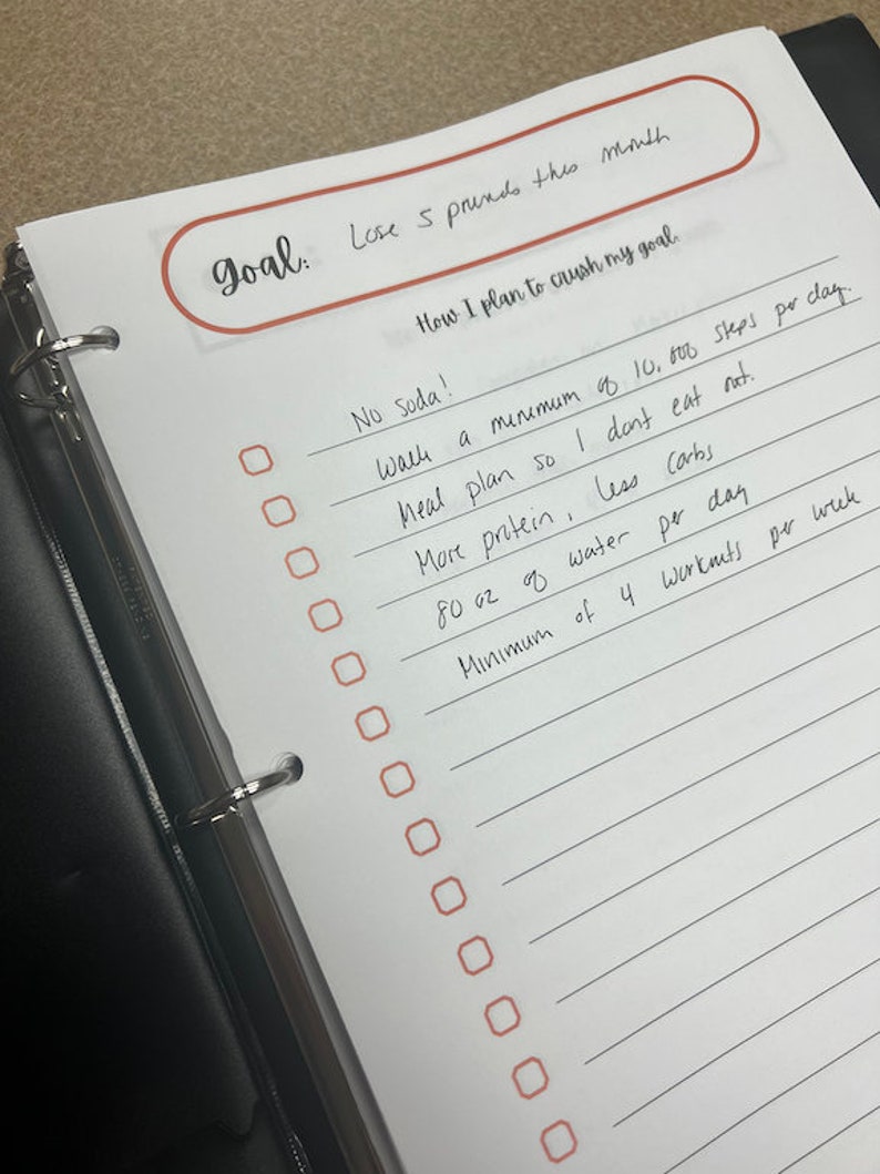 Goal Tracker Printable Worksheet | Digital Download - Etsy