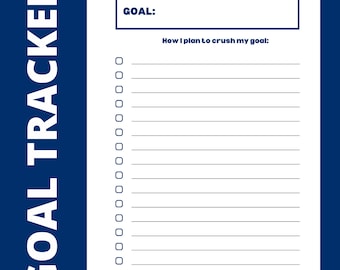 Goal Tracker Printable Worksheet Digital Download - Etsy