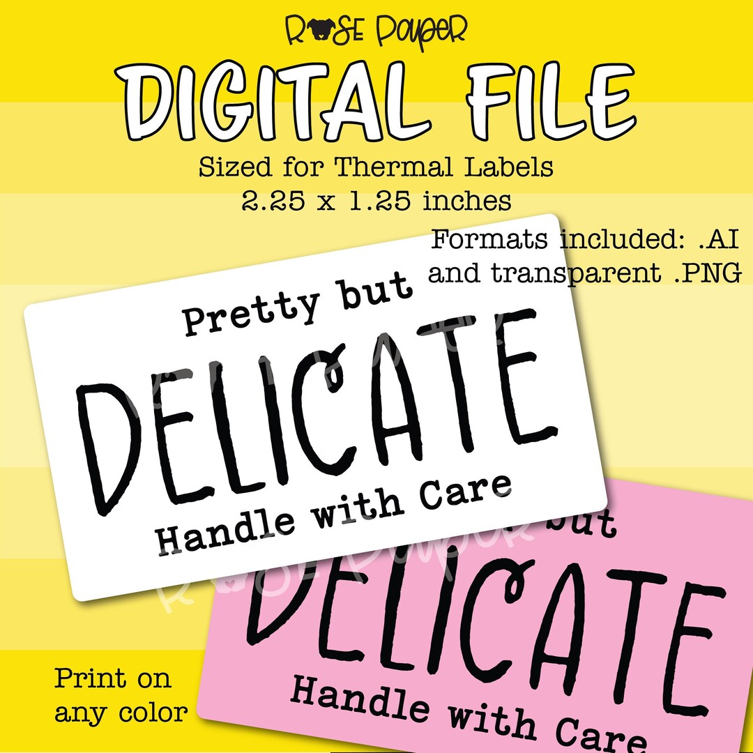 Digital Pretty but Delicate, Handle With Care Sticker, Downloadable ...
