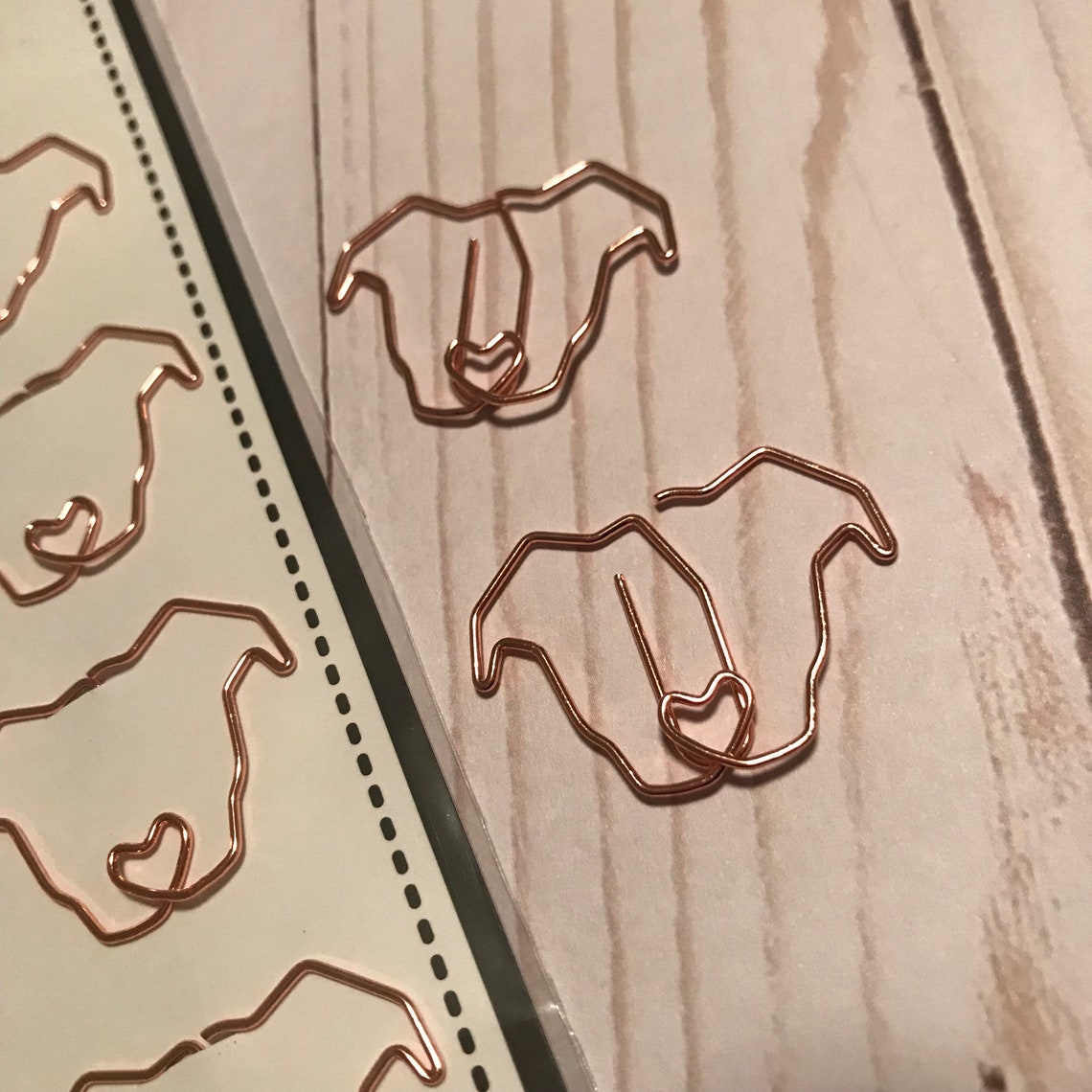Rose Gold Large Pit Bull Shaped Metal Paper Clips Custom - Etsy