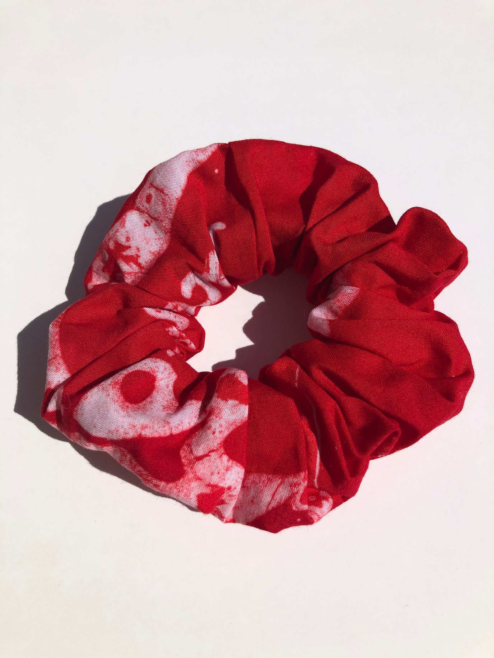 Red and White Scrunchie With Wide Elastic - Etsy