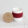 WHITE Elegant Scented CANDLE With Oak Lid: Bliss, Clouds, Linen, Honey ...