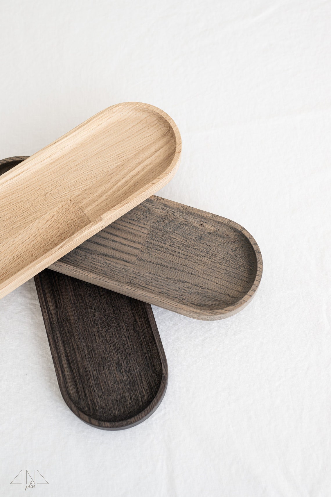 OAK TRAY Oblong | Narrow Natural Wooden Tray for Candles, Reeds ...