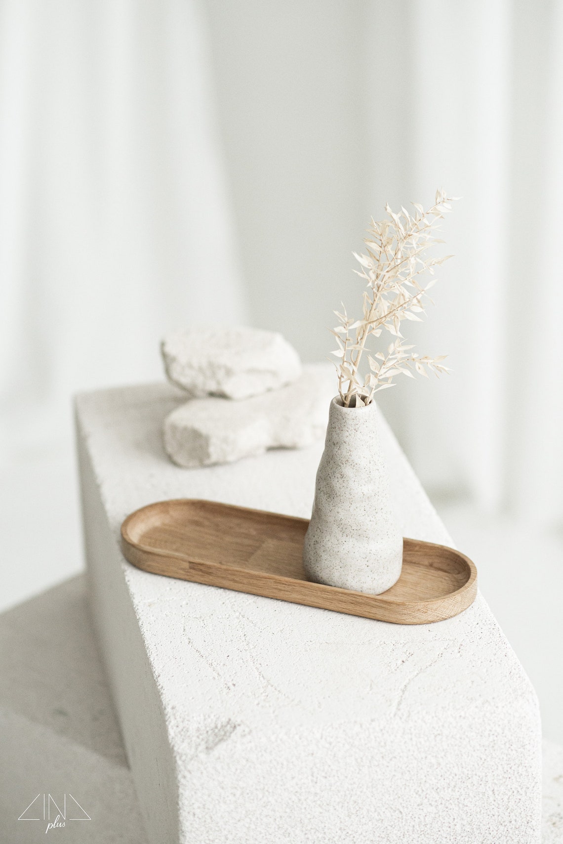 OAK TRAY Oblong | Narrow Natural Wooden Tray for Candles, Reeds ...