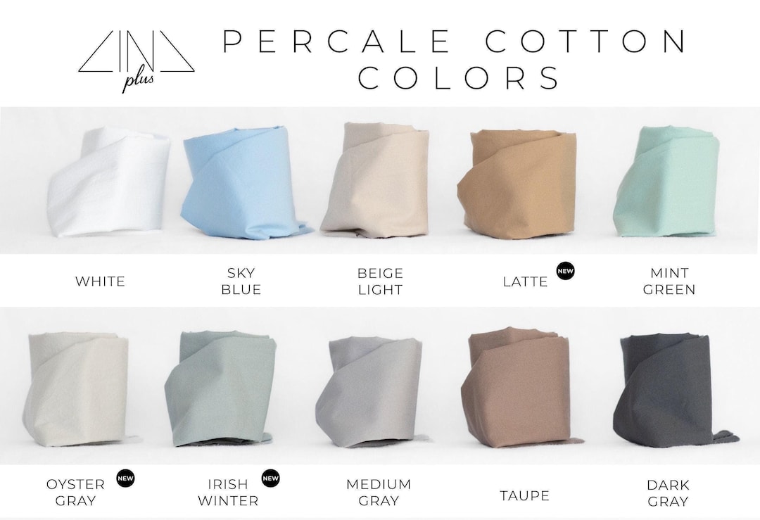 Percale Bedding Color Sample 5x5" / 13x13 Cm - Italian Percale Cotton ...