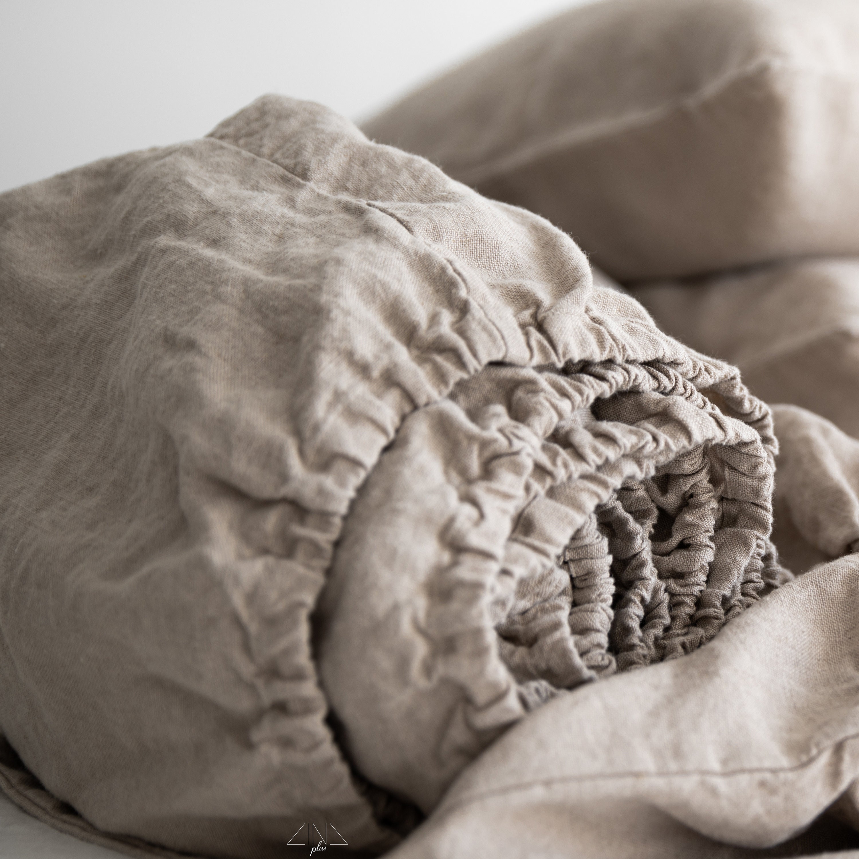 Heavy-weight Linen Fitted Sheet LINONATA From One Piece | Pre-washed ...