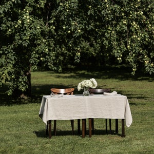 Heavy-weight Linen Tablecloth. Natural, Oatmeal, Off-white, Cream ...