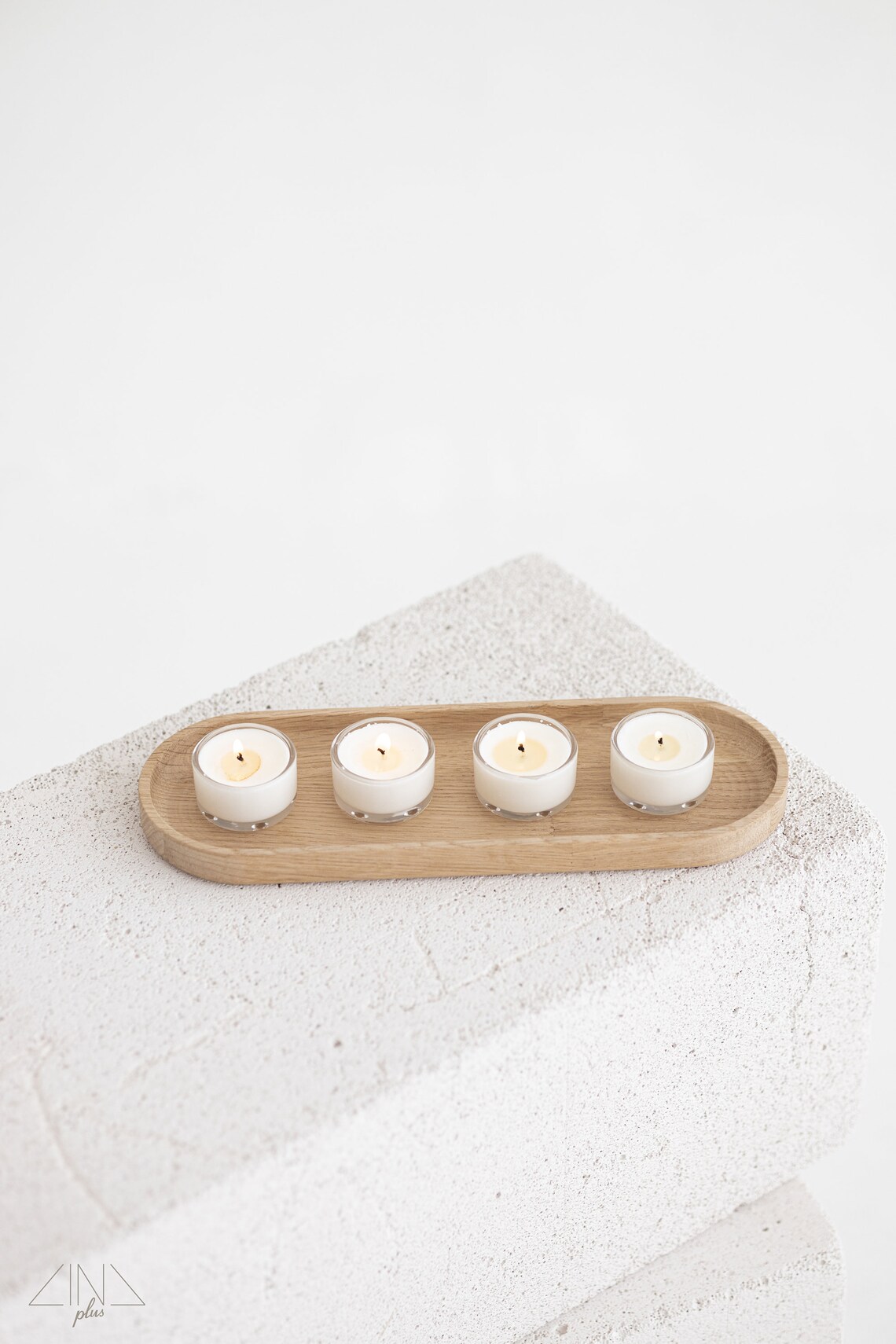 OAK TRAY Oblong | Narrow Natural Wooden Tray for Candles, Reeds ...