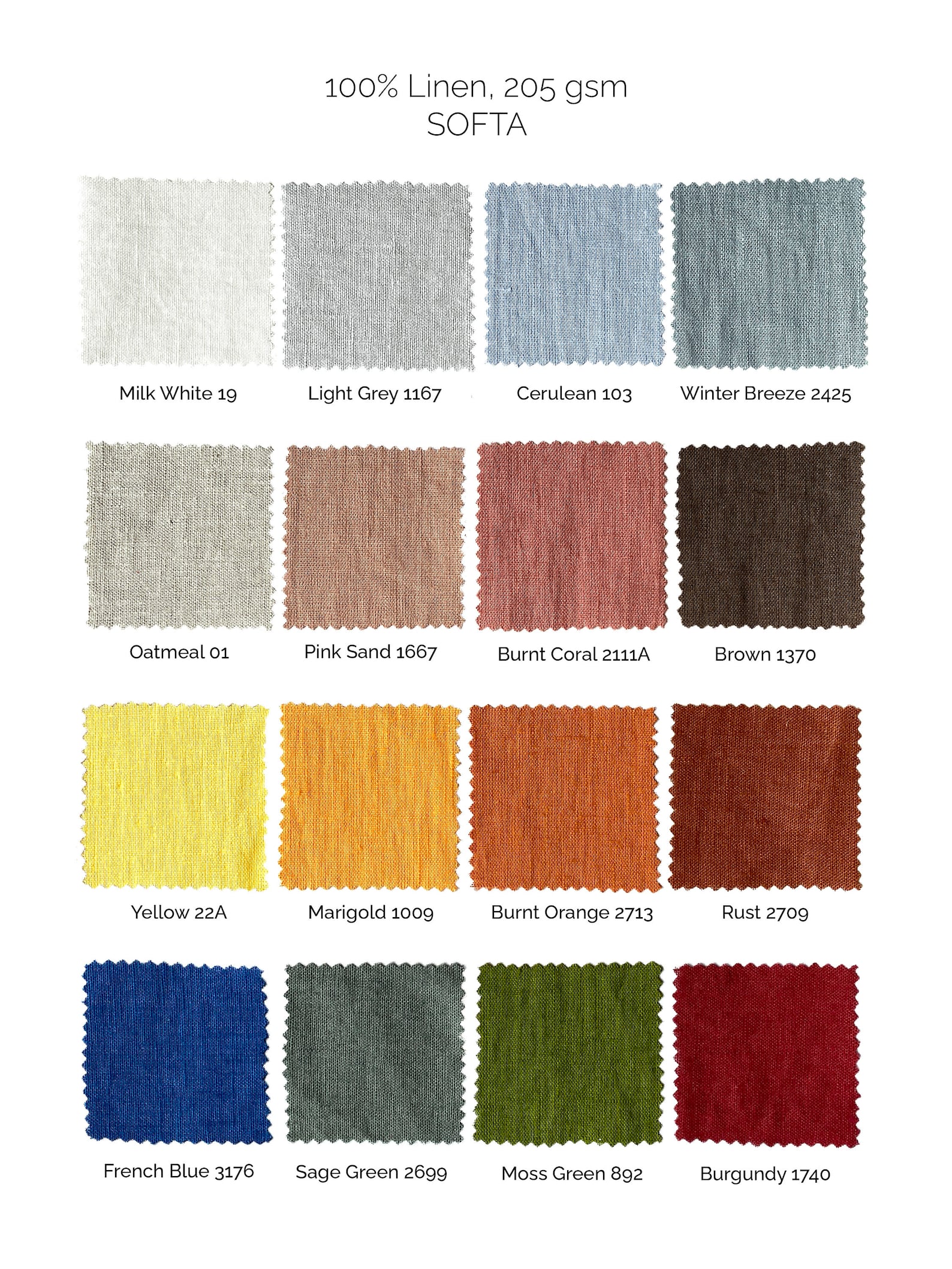 Soft Linen Fabric by Yard or Meter, 56 Inches Wide, Medium Weight Linen ...