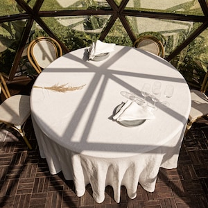 Heavy-weight Round Linen Tablecloth. Large Custom Sizes. Pre-washed ...