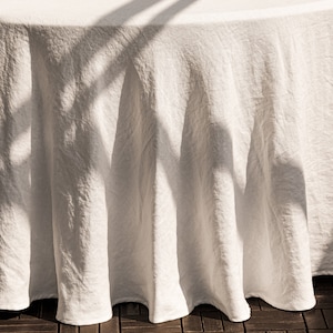 Heavy-weight Round Linen Tablecloth. Large Custom Sizes. Pre-washed ...