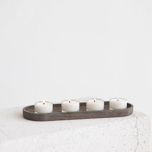 OAK TRAY Oblong | Narrow Natural Wooden Tray for Candles, Reeds ...