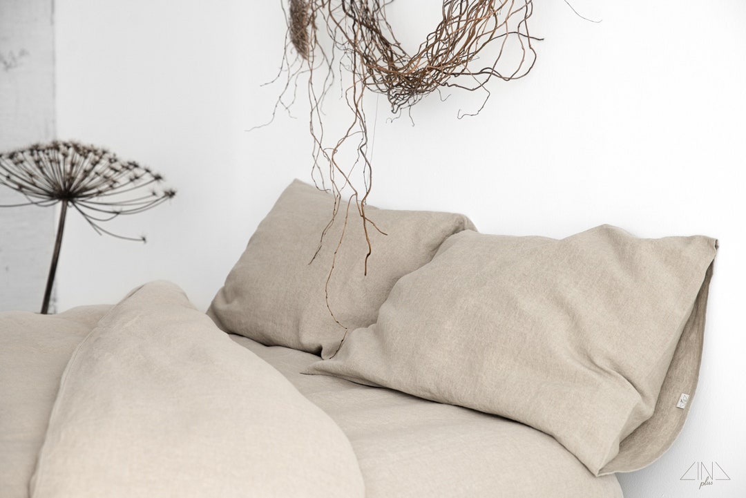 Set of 2 Pillowcases in NEUTRAL Colors: Natural, Oatmeal, White, Off ...