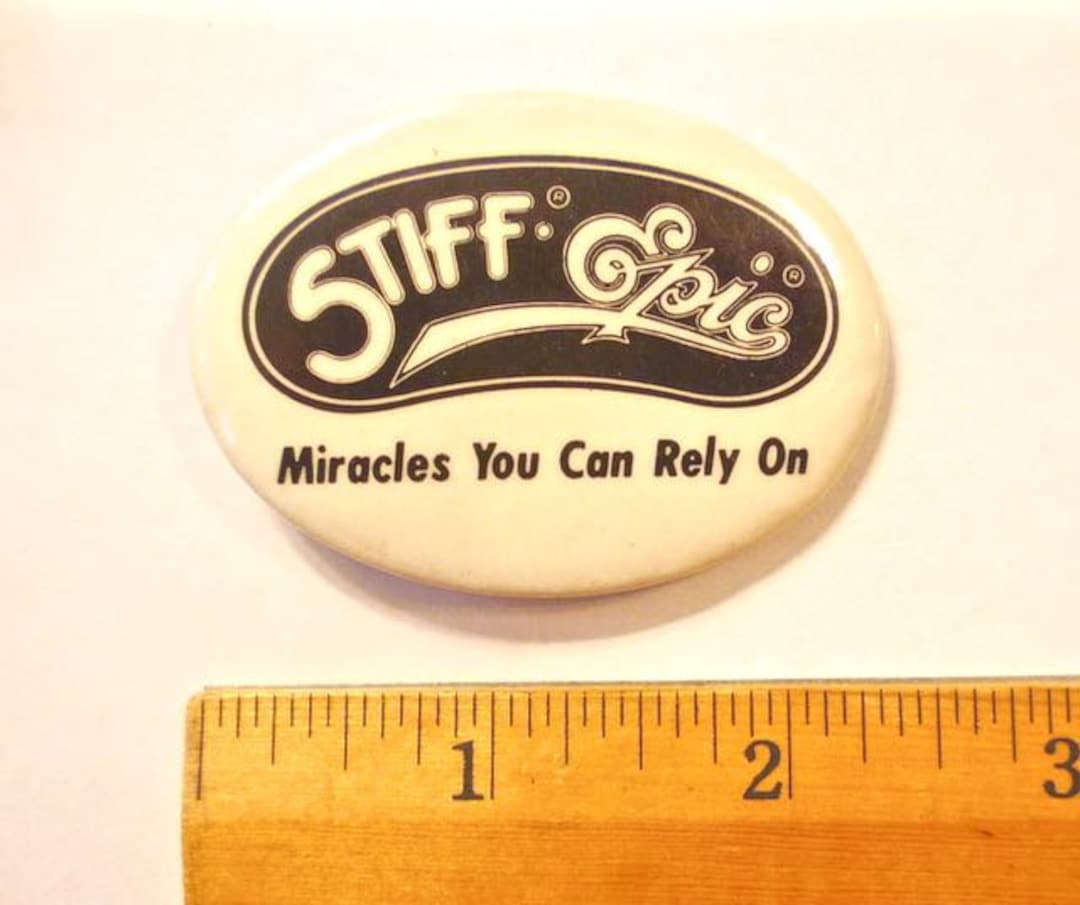 STIFF RECORDS * Promo Pin/badge * Stiff Epic * Vintage 1980s ...
