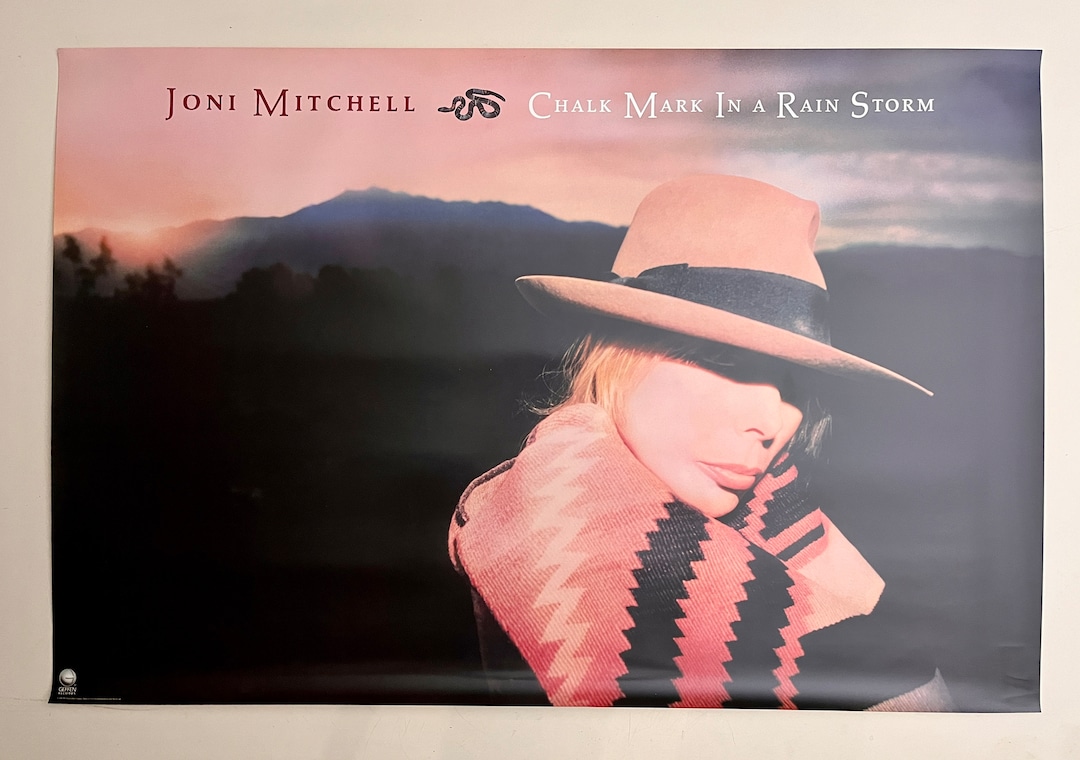 Joni MITCHELL * Promo Poster * Chalk Mark in A Rain Storm * Vintage ...
