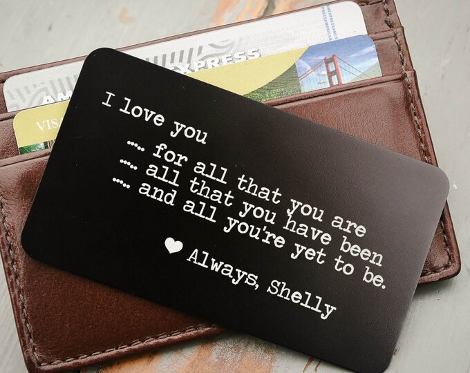 Custom Wallet Insert, Personalized Wallet Card, Metal Wallet Insert ...