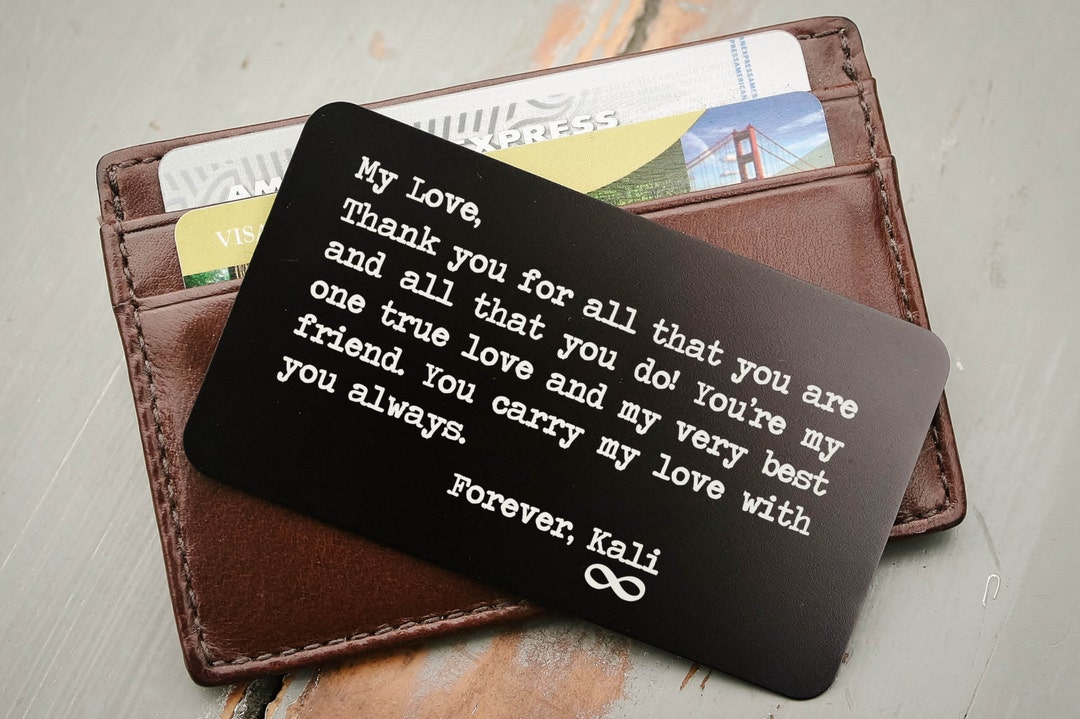 Personalized Wallet Card, Metal Wallet Insert, Custom Engraved Wallet ...