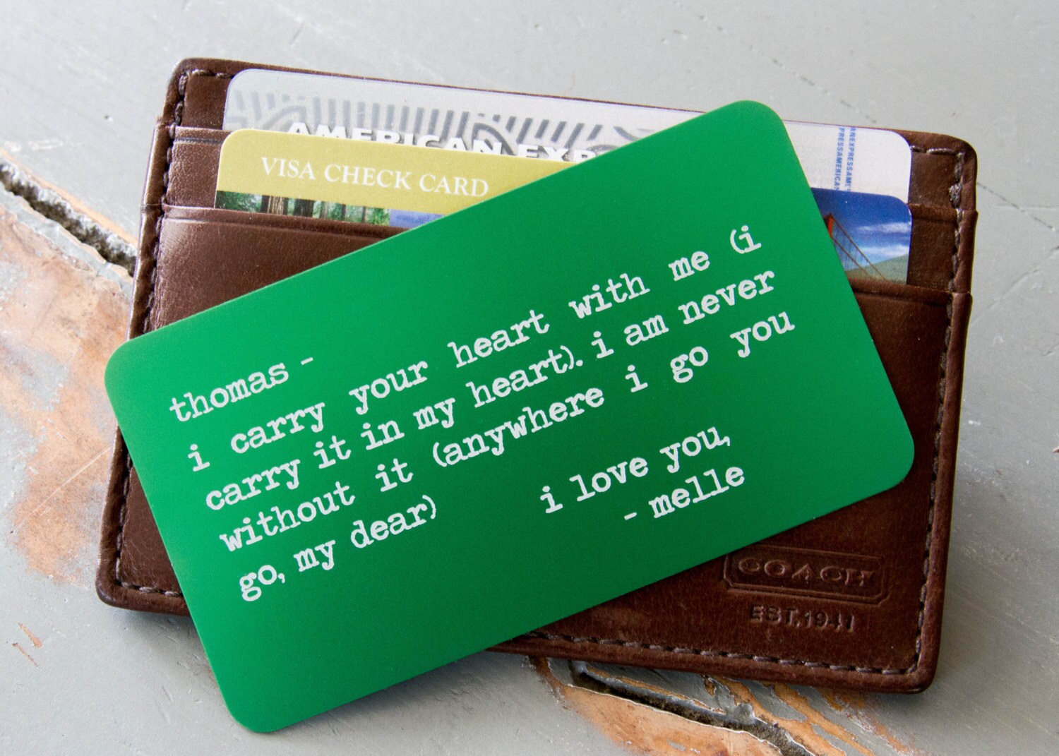 Personalized Wallet Card Metal Wallet Insert Custom Wallet - Etsy
