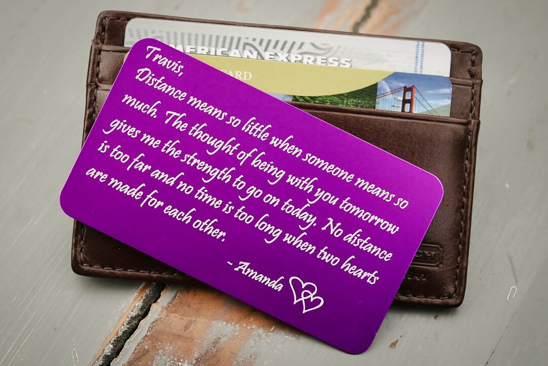 Engraved Wallet Card, Personalized Wallet Card, Custom Wallet Insert ...