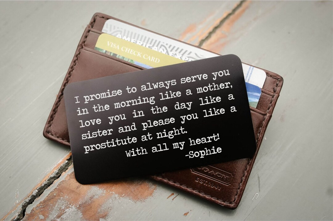 Personalized Wallet Card, Custom Wallet Insert, Engraved Wallet Card ...