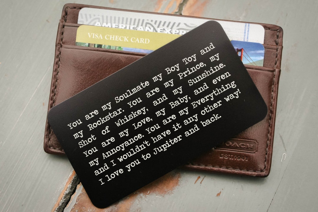 Personalized Wallet Card, Custom Wallet Insert, Metal Wallet Insert ...