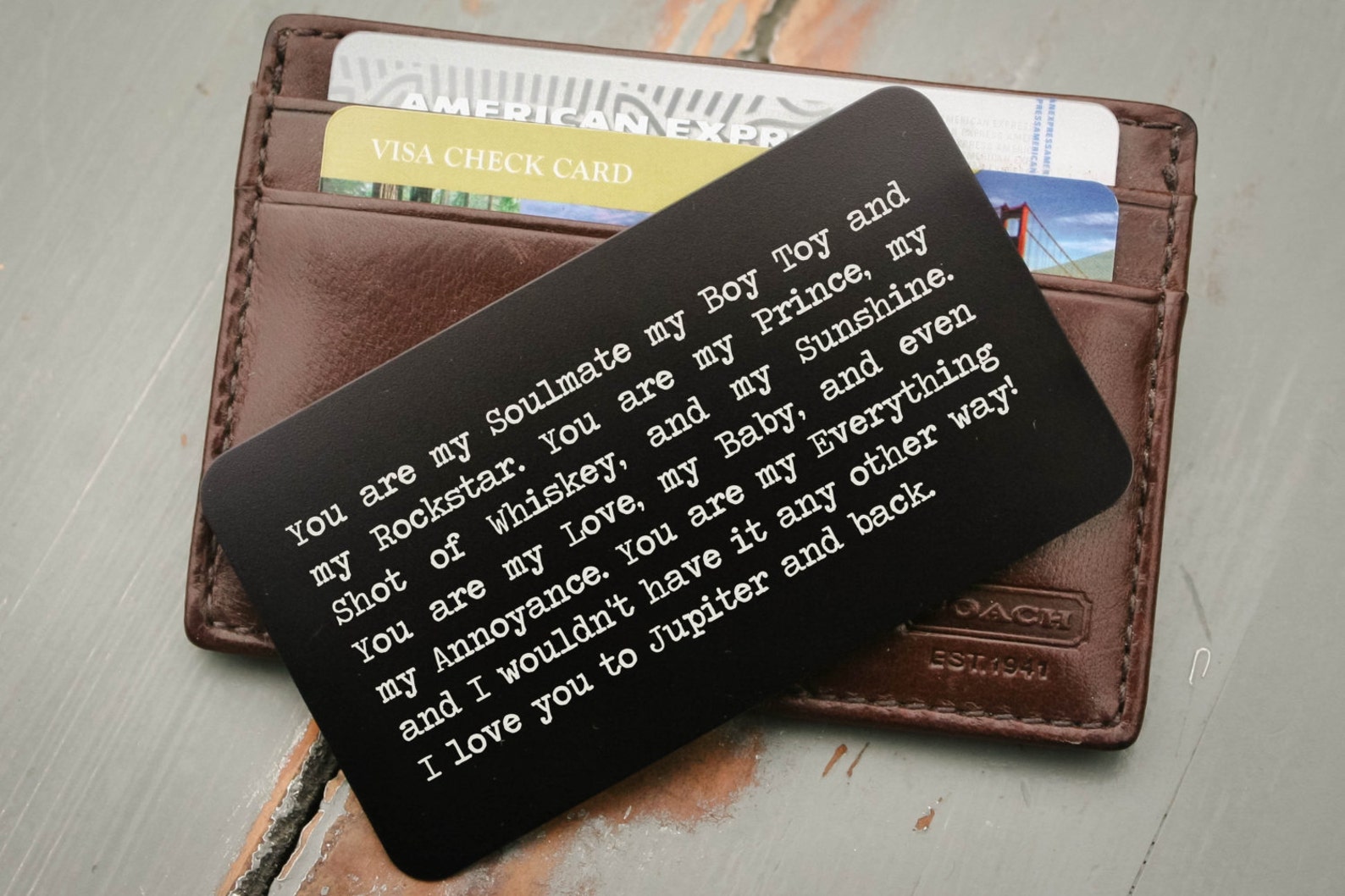 Personalized Wallet Card Metal Wallet Insert Custom Wallet - Etsy