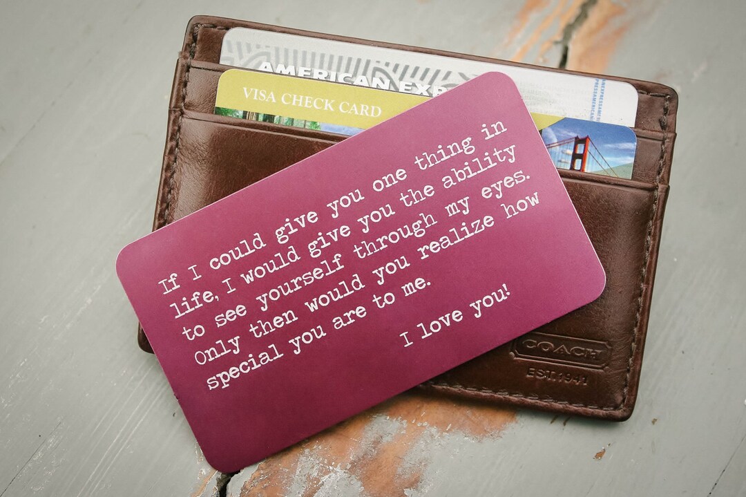 Personalized Wallet Card, Custom Wallet Insert, Valentine's Day Gift ...
