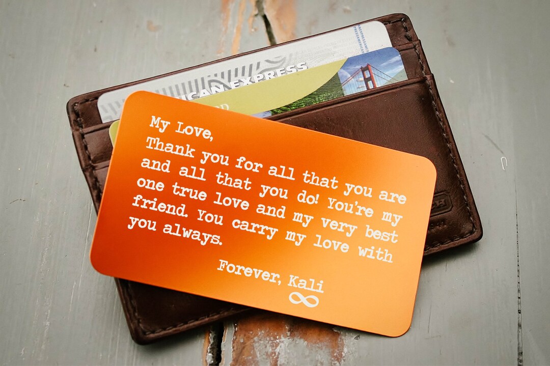 Engraved Wallet Insert, Personalized Wallet Card, Metal Wallet Insert ...