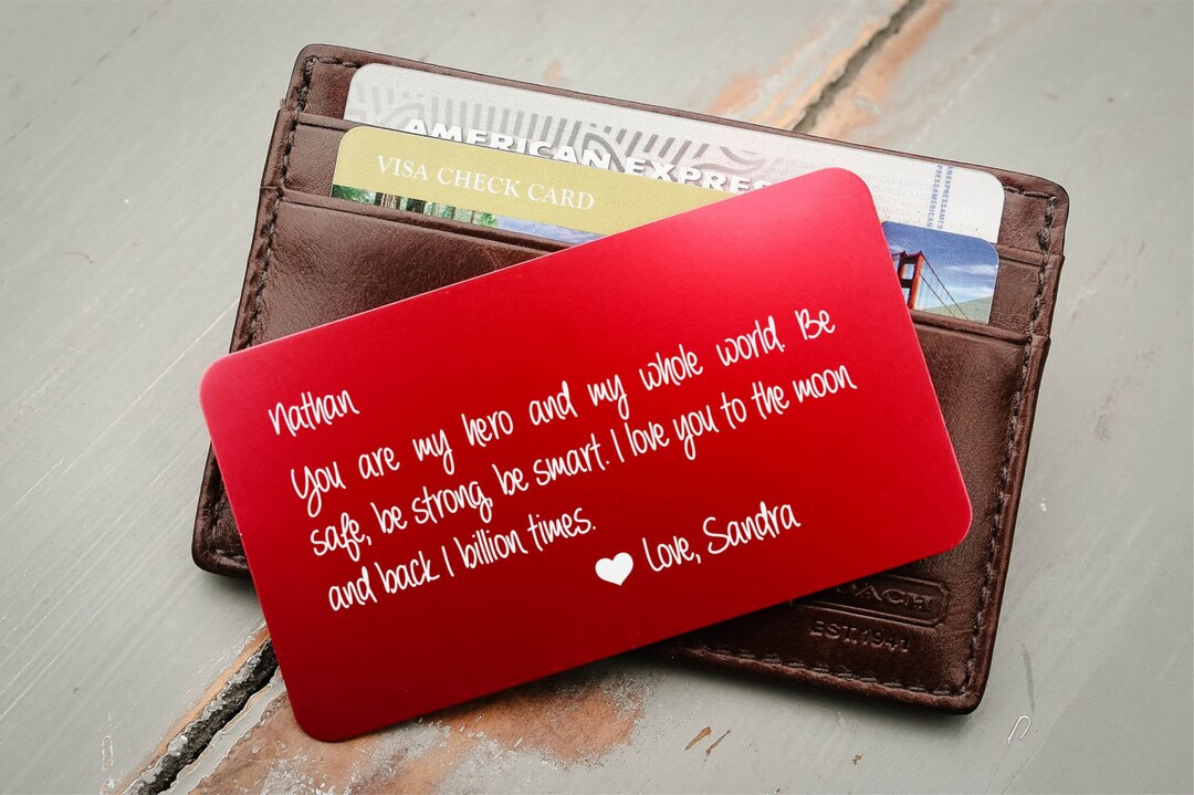 Personalized Wallet Card, Custom Wallet Insert: Valentine's Gift for ...