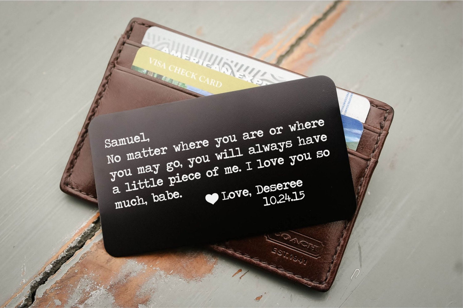 Personalized Wallet Card Metal Wallet Insert Custom Wallet - Etsy